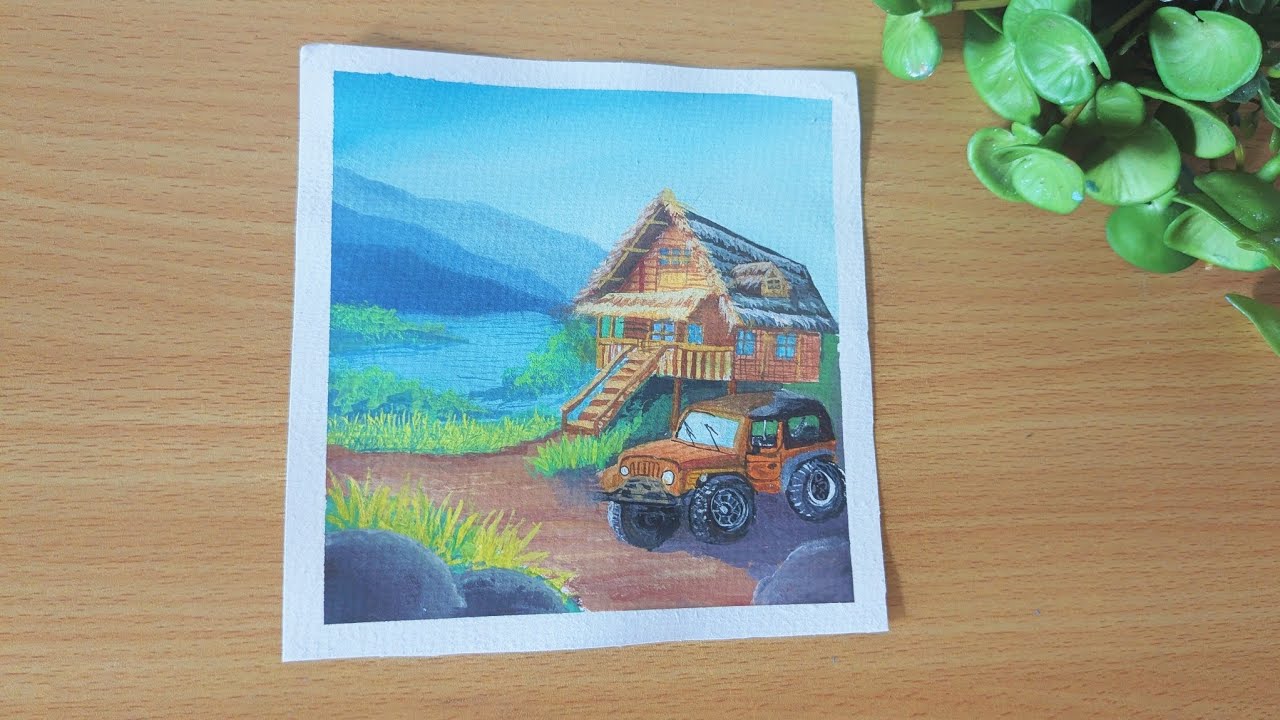 Natural scenery painting 🎨|| Saba Art Gallery - YouTube