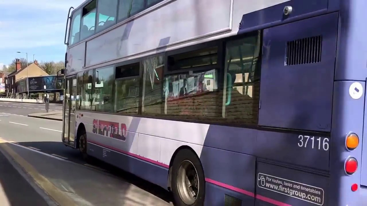 First Bus Sheffield X Leeds 37116 At Halifax Rd On 97 To Totley - YouTube