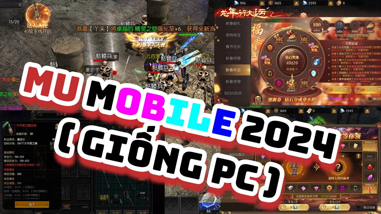 MU Mobile 2024 Giống PC - Non Reset|| Có Đệ Tử , Tặng Đồ Thiên Sứ Khi ...