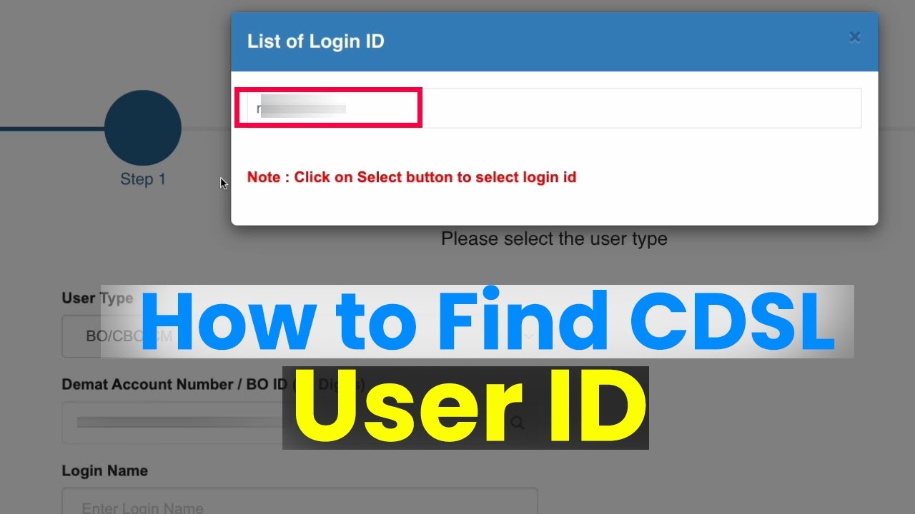 How to Find CDSL User Name/Id - YouTube