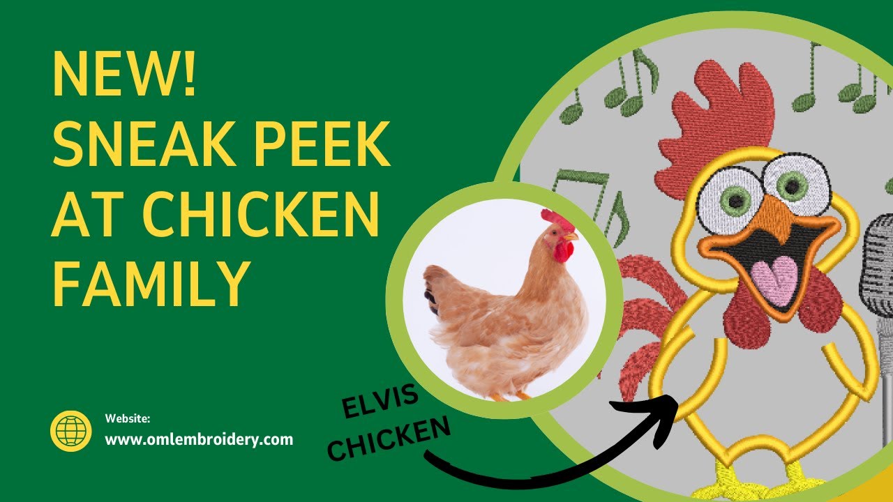 Elvis Chicken: The Cutest New Embroidery Design - YouTube