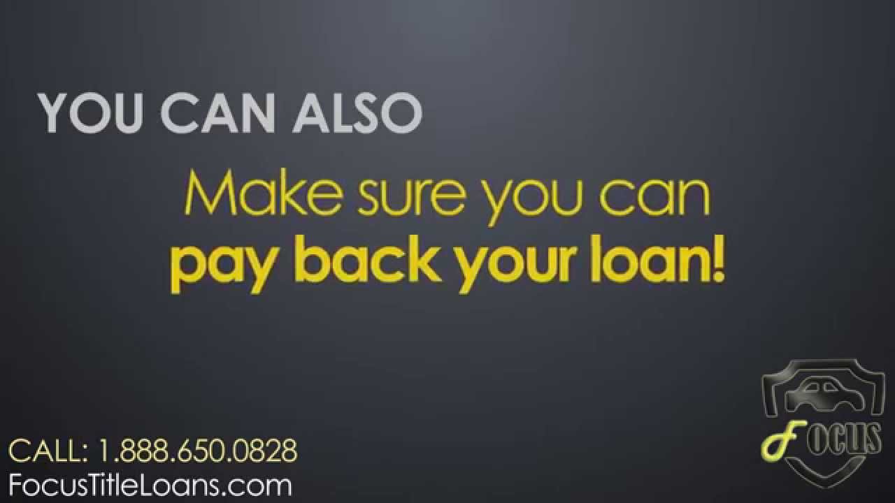 Focus Title Loans: How to Plan for a Car Title Loan - YouTube