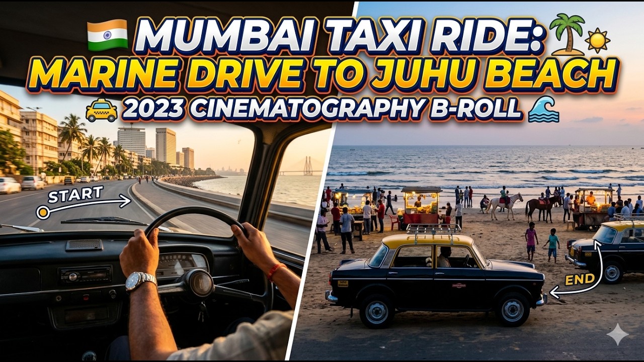 [4K][HD][SD] 🇮🇳[Travel]Taxi Ride from DADAR Mumbai to JUHU BEACH India ...