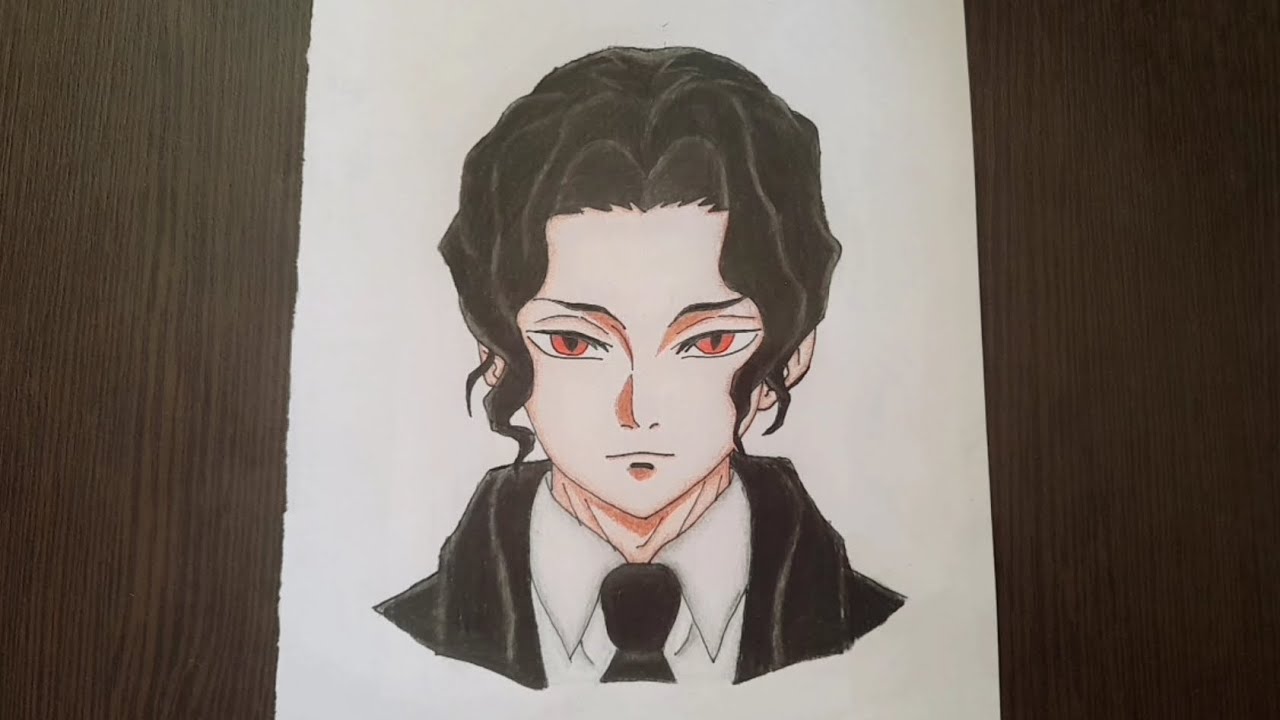 drawing Kibutsuji Muzan from Demon slayer anime tutorial - YouTube