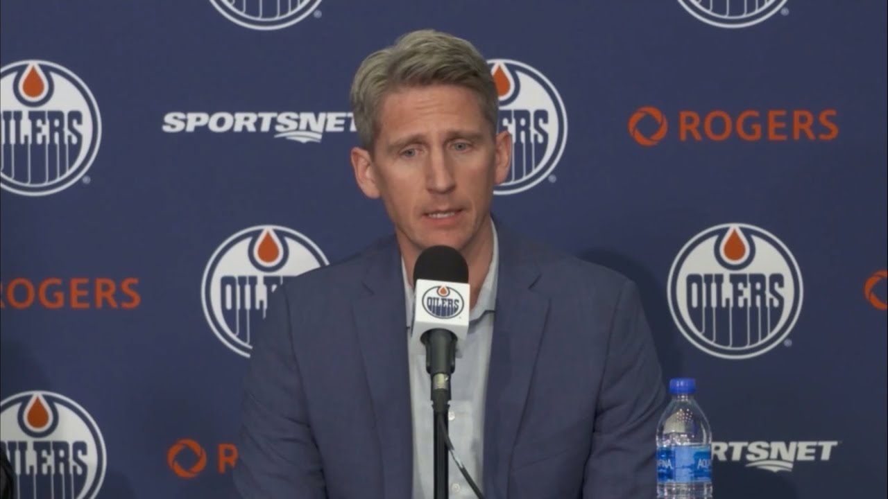 Oilers new coach Kris Knoblauch speaks to media - YouTube