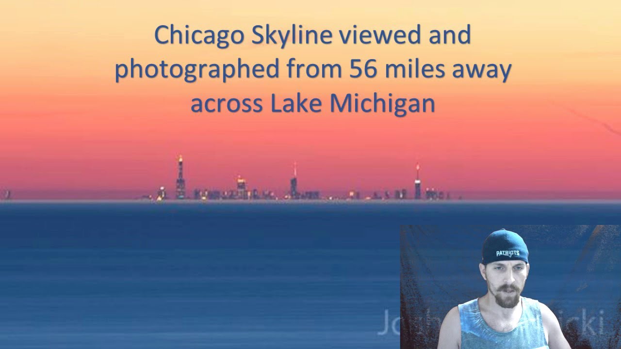 Joshua Nowicki; Chicago skyline visible from across lake Michigan ...