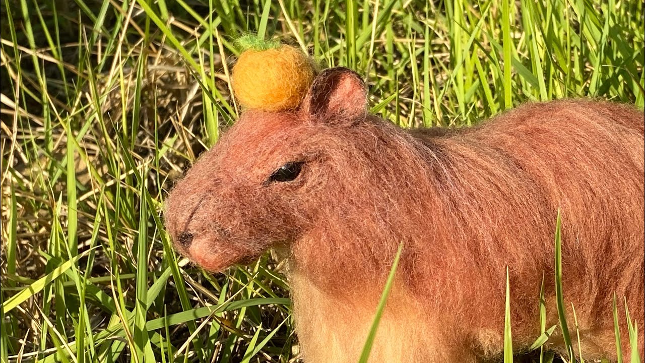 Making Capybara needle felting tutorial - YouTube