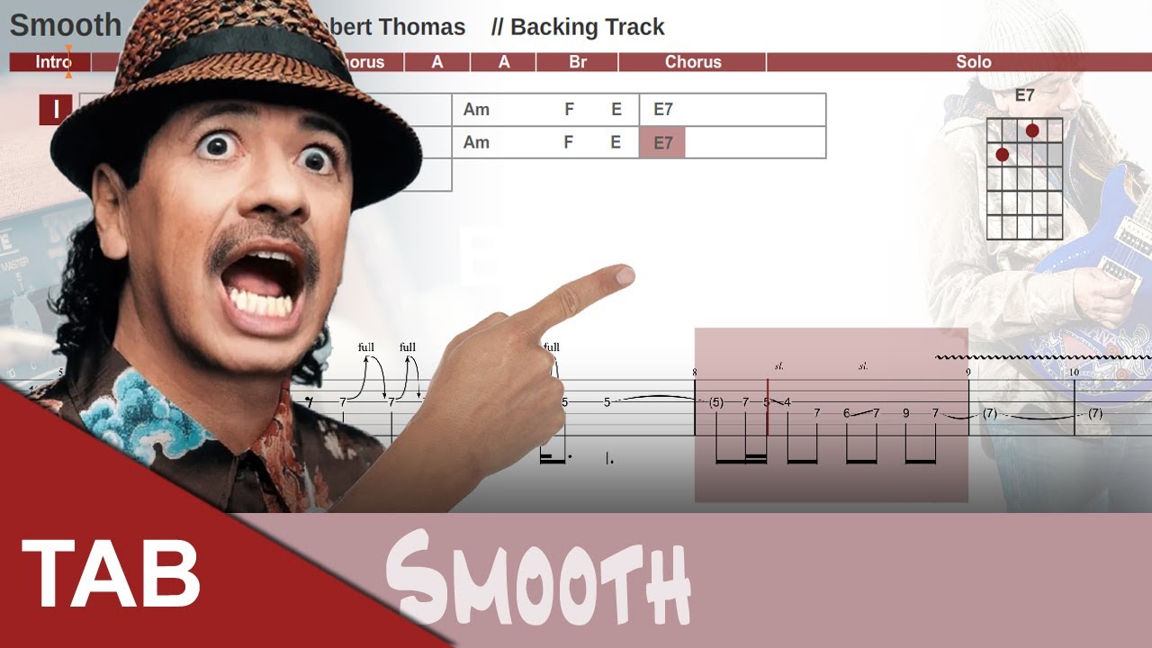 Smooth - Santana - Guitar Tab Lesson with chords - YouTube