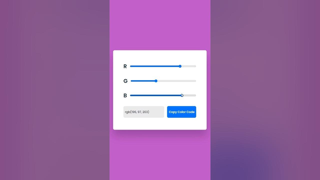 RGB Color Slider | Javascript Project - YouTube