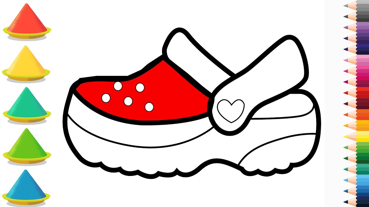 How to Draw a Crocs Sandals | Step by Step - YouTube