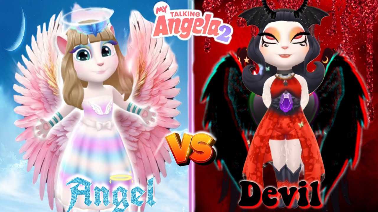 My Talking Angela'm 2 😻 || ANGEL ANGELA 😇 vs DEVIL ANGELA 😈 || New ...