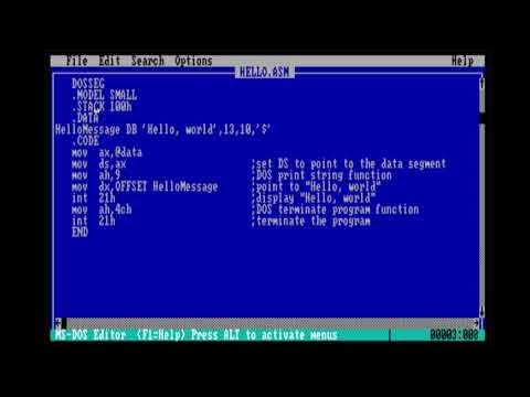 8086/8088 Assembly Language: A "Hello, World" program - YouTube
