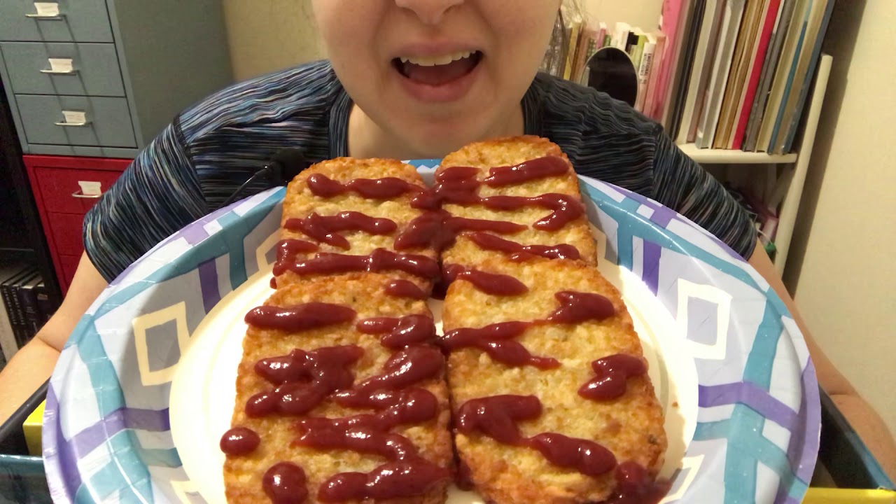 ASMR Mukbang 66- CRUNCHY Hash Browns and Ketchup!! - YouTube