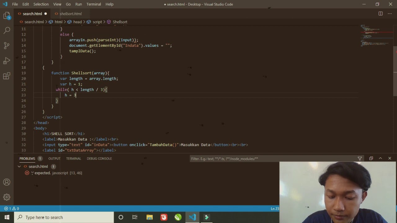 Shell Sort JavaScript - YouTube