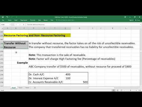 Accounting For Receivable Factoring With & Without Recourse ...