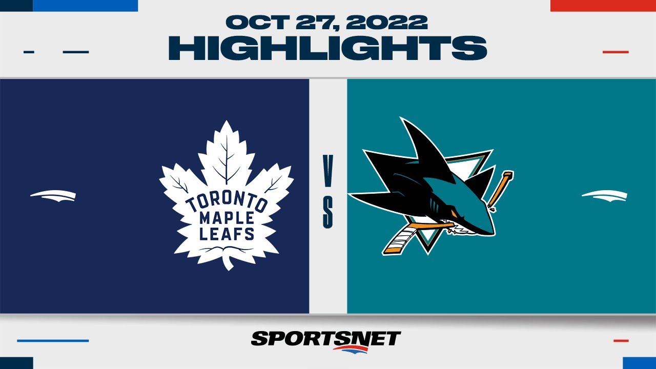 NHL Highlights | Maple Leafs vs. Sharks - October 27, 2022 - YouTube