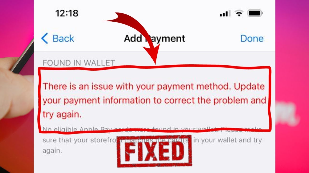 Fixed: There is an issue with your payment method update your payment ...