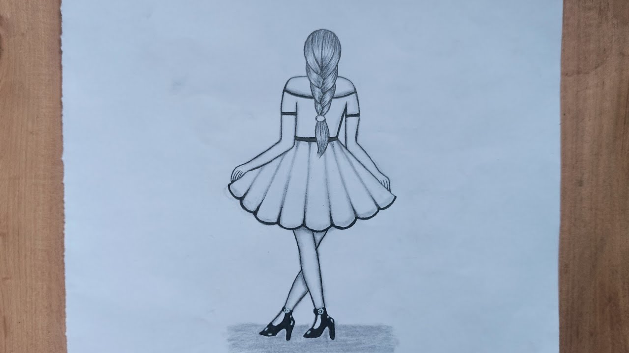 how to make a girl backside drawing ।। Very Easy drawing।। pencil ...