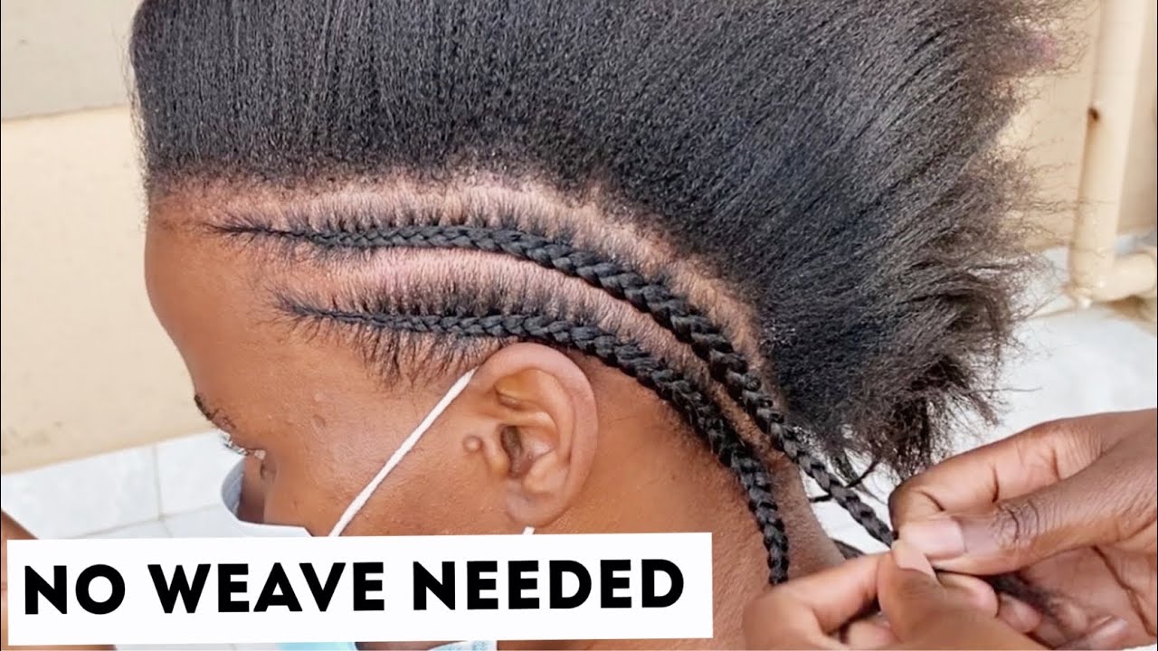 🔥How To: STITCH LINES / No Weave Cornrows / Easy Natural Hairstyle ...