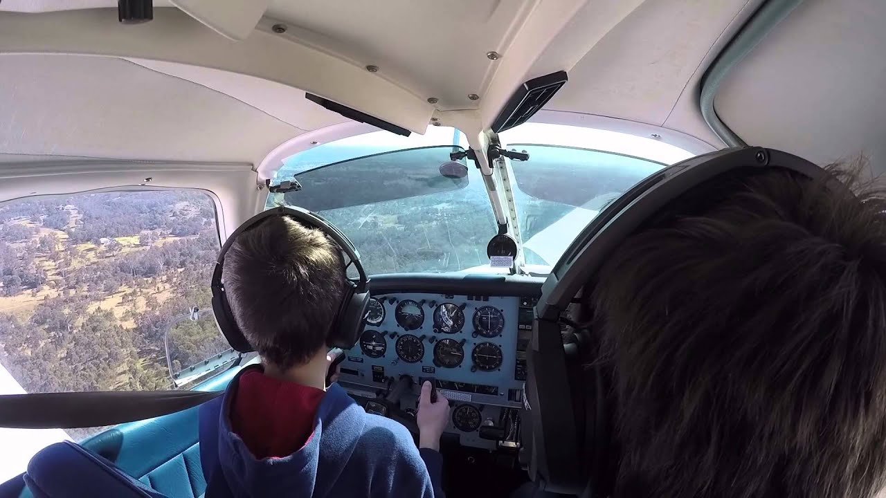 Evan's first flight lesson - YouTube