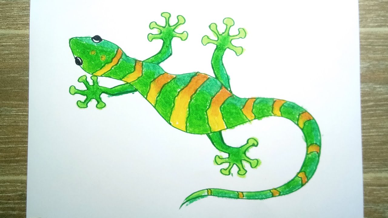 Cara menggambar cicak yang keren - YouTube