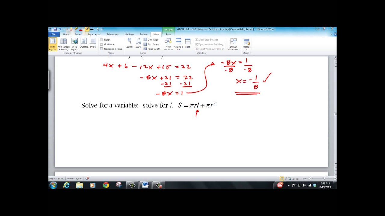 210 and 240 1 3 Solving Equations 1 4 Solving Absolute Value Equations ...
