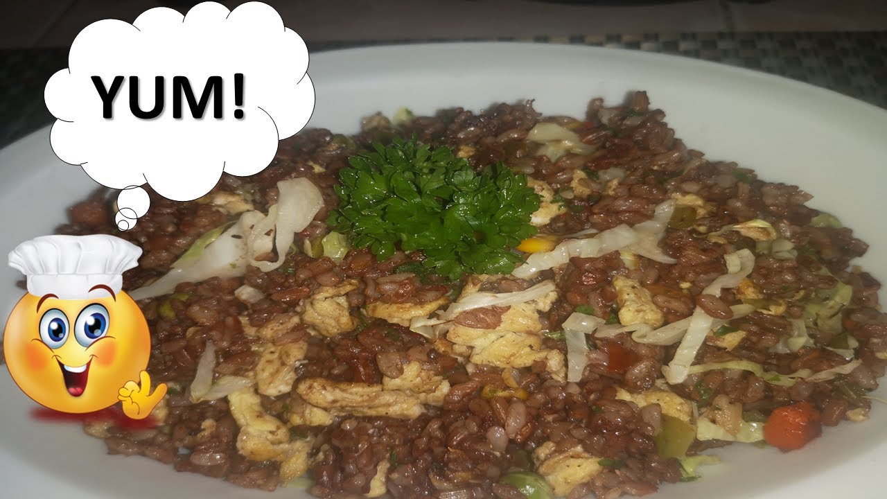 EGG AND VEGETABLE FRIED RED RICE | RED RICE RECIPE 2 - YouTube