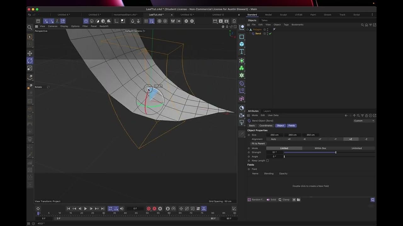 C4D 2024 Tutorial 16: Simple Leaf Part 1: Polygon Pen, Deformers and UV Editing. - YouTube