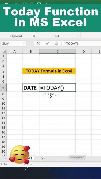 Today Function in Excel || Amazing Tricks In Excel || #excel #shorts - YouTube