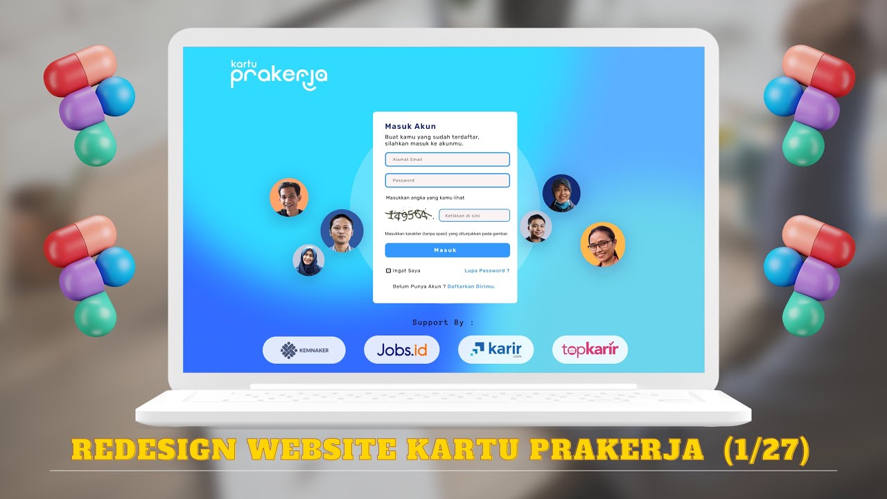 Redesign Website Kartu Prakerja : Halaman Login (1/27) - YouTube