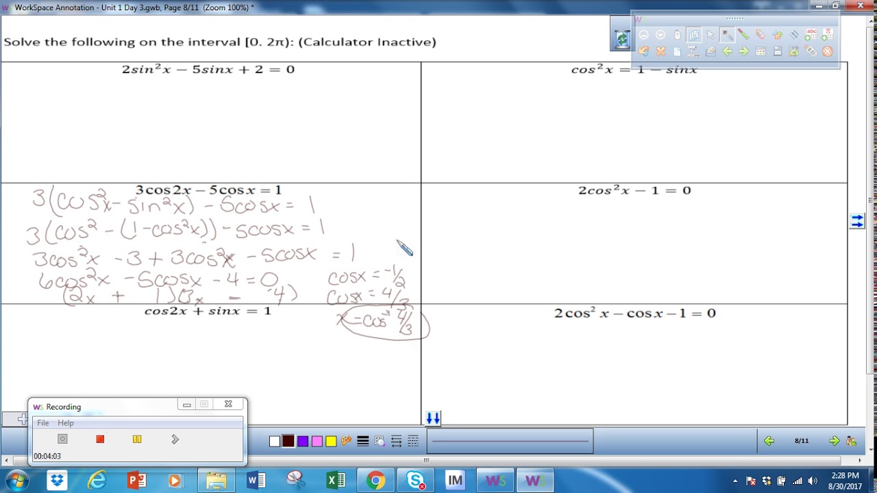 trig review lesson parrt 2 - YouTube