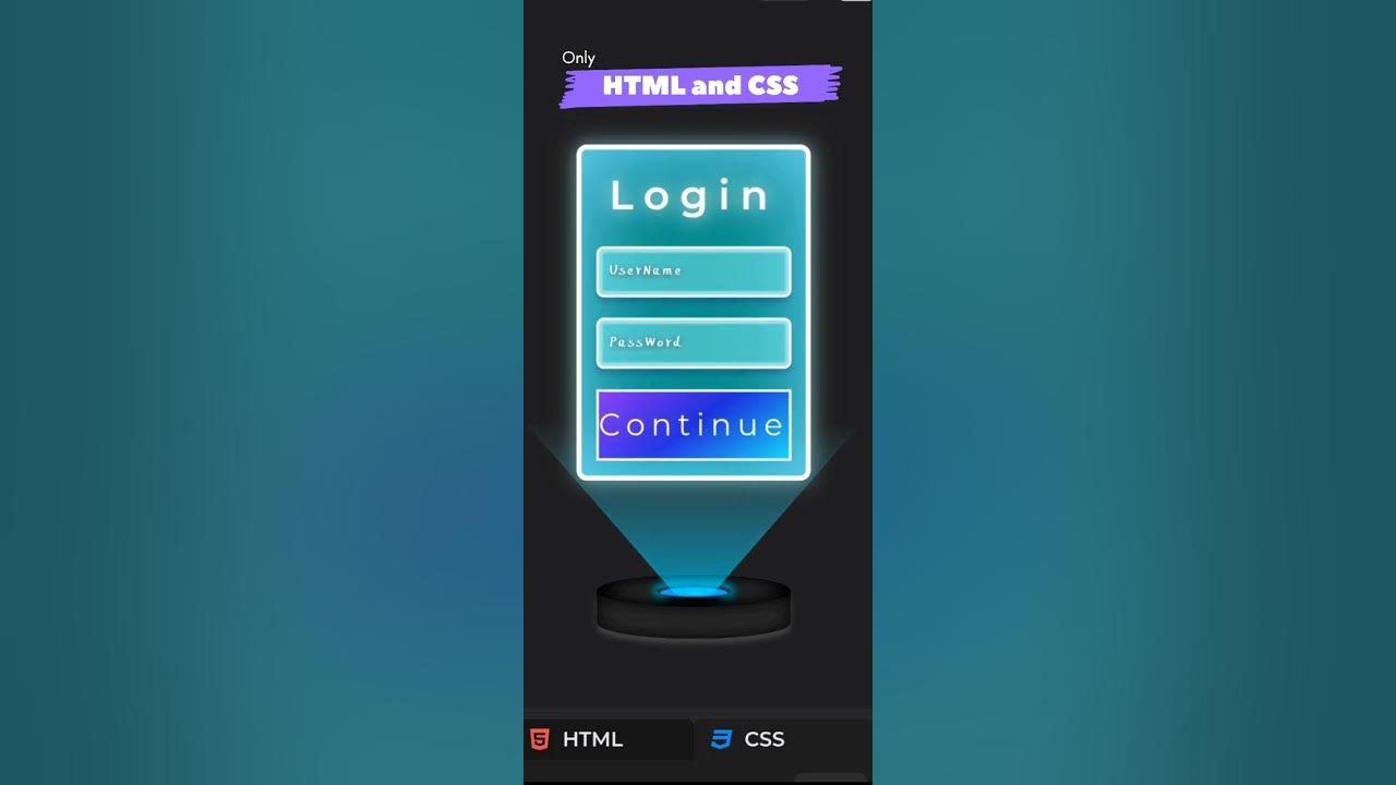 Css Login Form Html Css Html Css Tutorial For Beginners Html Css Full Course Coding