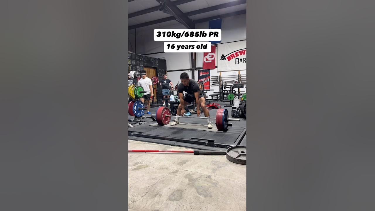 310kg at 16 and 83kg for Chase Gravitt #workout #deadlift #powerlifting #sbd #gym - YouTube