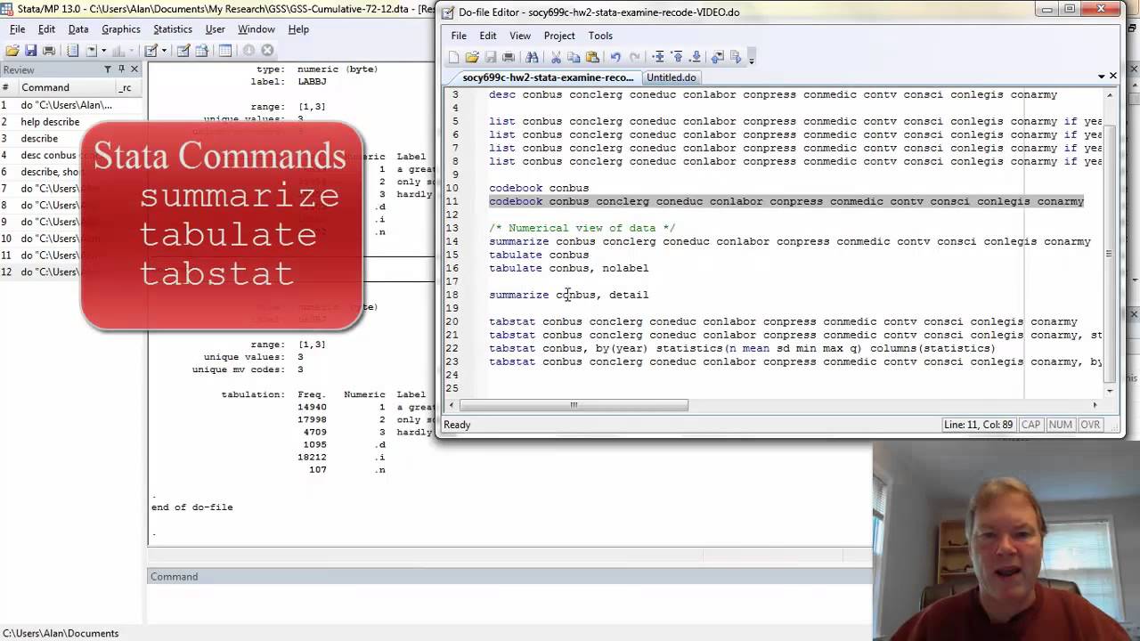 Examining A Dataset And Creating And Recoding Variables Youtube