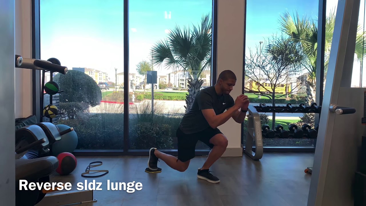 Reverse slide lunge - YouTube