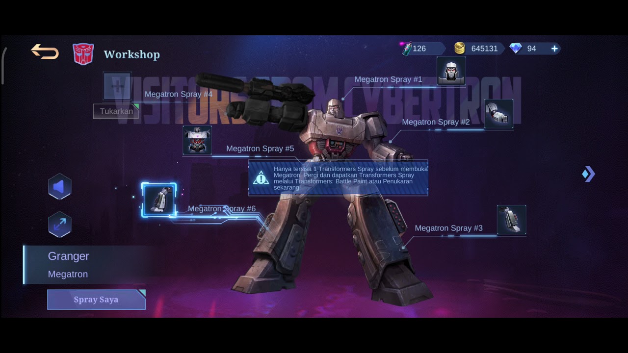 HOKI DAPAT SKIN TRANSFORMERS GRANGER CUMA **** DM - YouTube