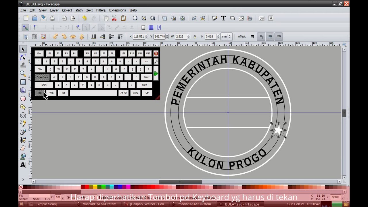 Tutorial Cara Membuat Text Melingkar dg Inkscape - YouTube