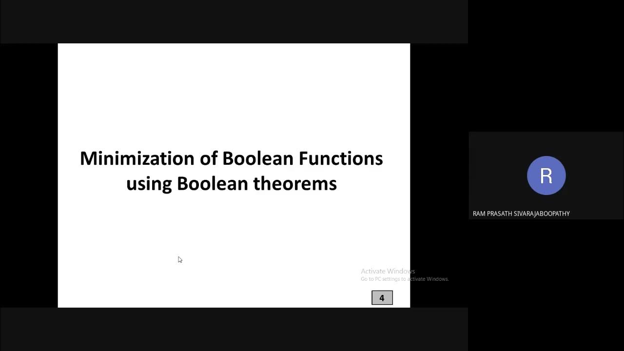 DAY 8_BOOLEAN FUNCTION MINIMIZATION & COMPLEMENT OF A BOOLEAN FUNCTION_07 09 2020 - YouTube