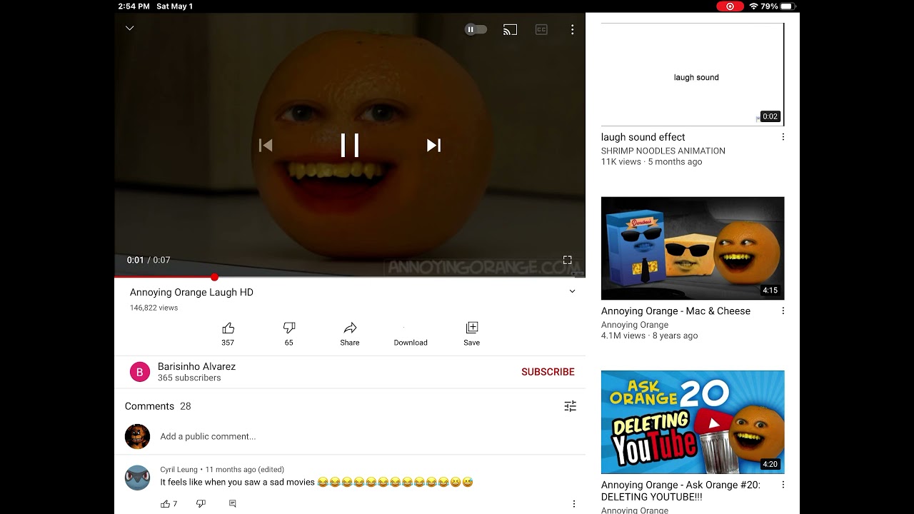 Annoying orange laugh sound effect - YouTube