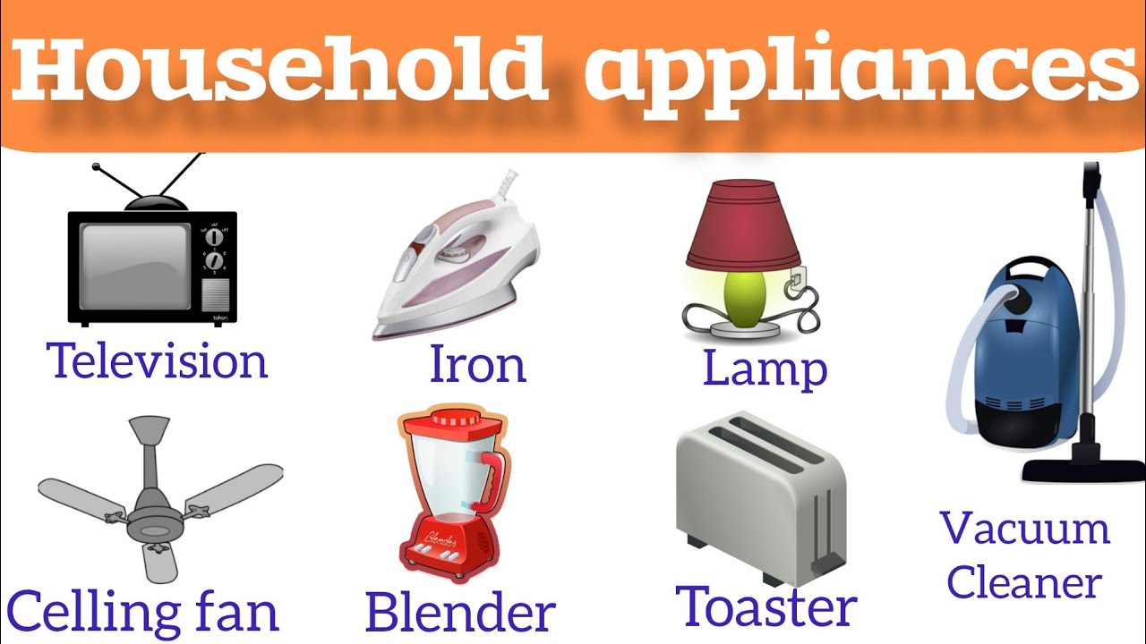 Household appliances and devices name with pictures|| Electric ...