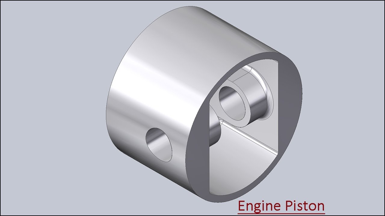 Engine Piston (Solid Edge Tutorial) - YouTube