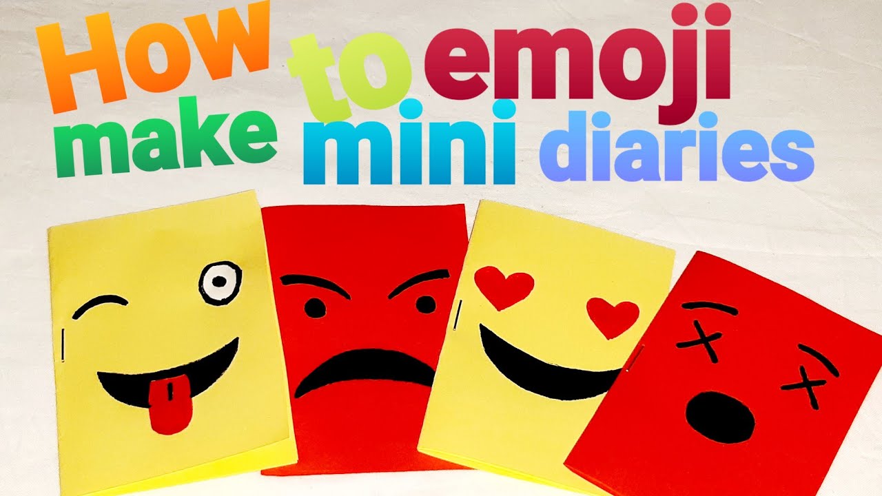 How to make mini paper emoji diaries using half paper. #emojidiaries ...
