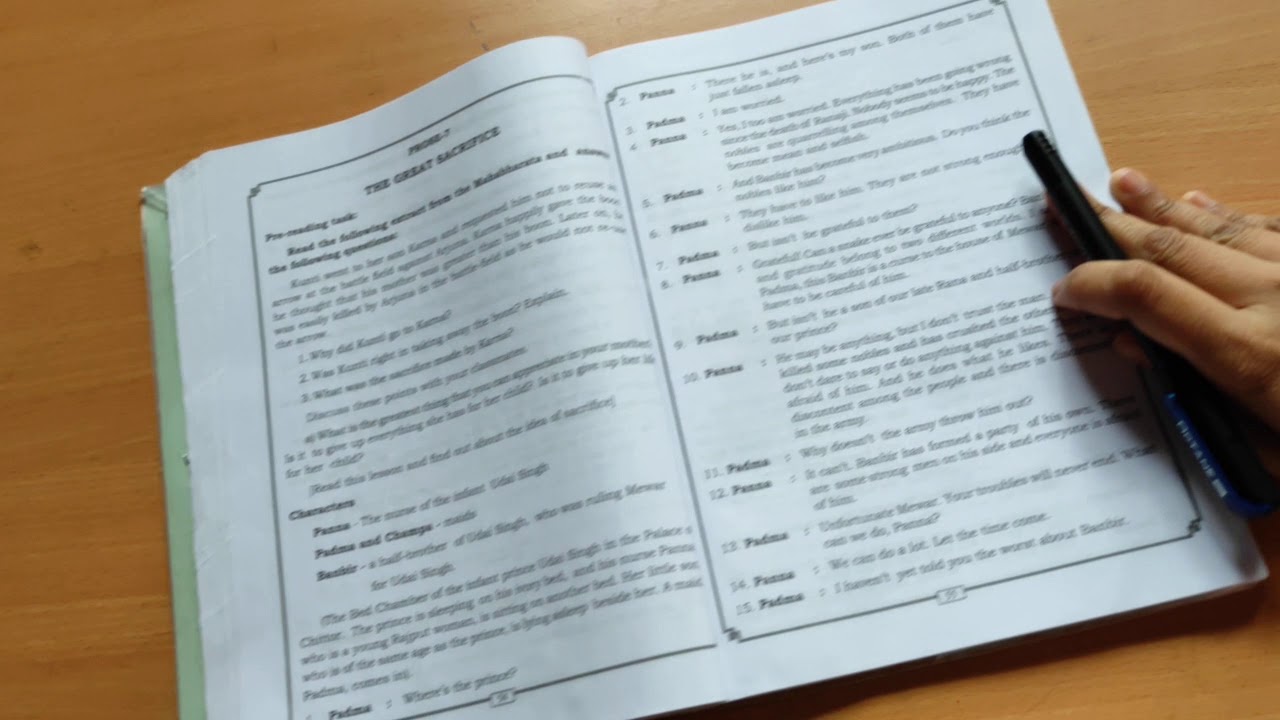 8th std English lesson -7 The Great Sacrifice -part -1 - YouTube