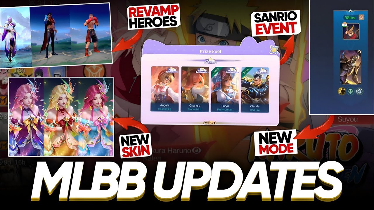 MLBB UPCOMING REVAMP HEROES AND SKINS | SANRIO EVENT, ADVANCE SERVER ...
