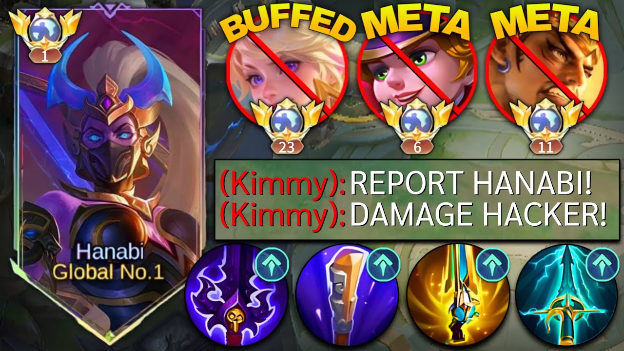 GLOBAL HANABI ONE HIT DELETE BUILD TO BEAT STRONG HERO 😈.| BEST BUILD ...