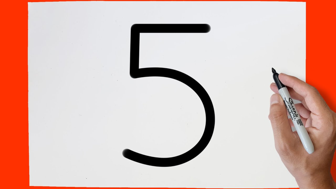 How to turn Number 5 into a LION very Easy - YouTube