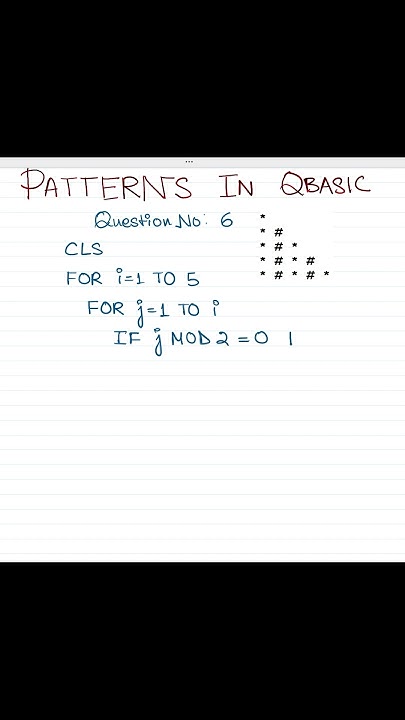 QBasic Pattern(Part 6) |#qbasic #pattern #sort #shots - YouTube