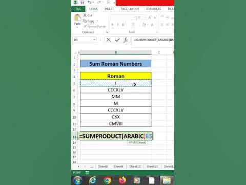 #shorts | How to Sum Roman Numbers in Excel | Sum Roman | #excelshorts #exceltips - YouTube