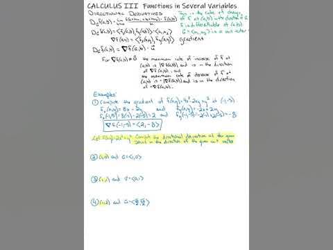 Calculus III: Directional Derivatives - YouTube