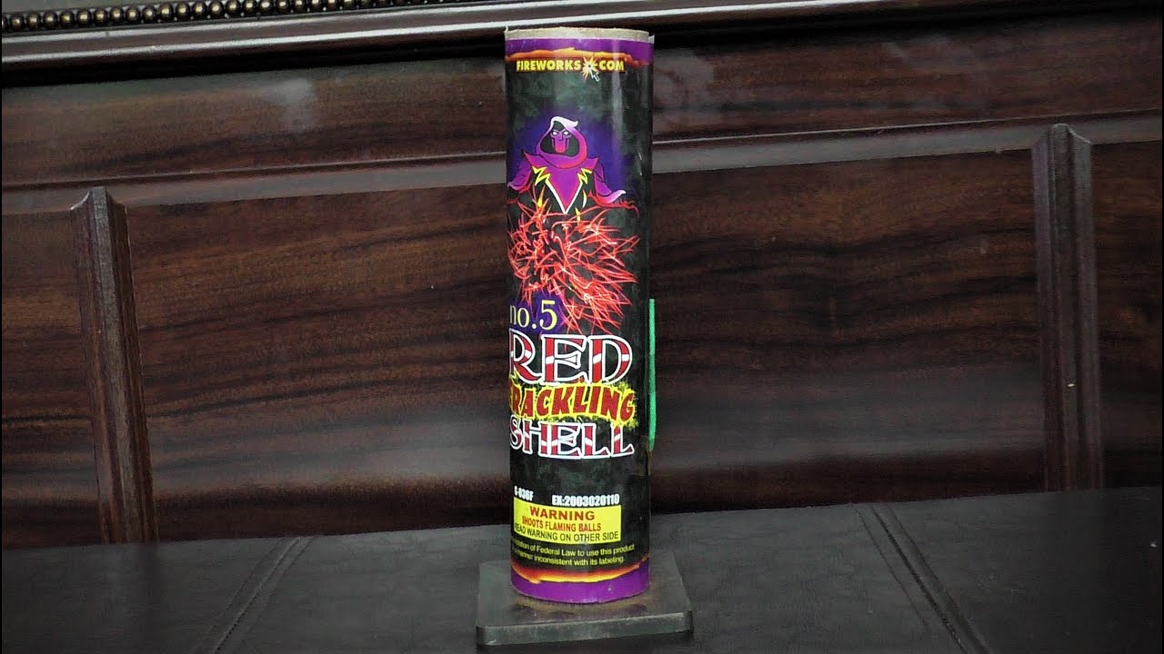 Phantom Fireworks - No.5 Red Crackling Shell (Red & White Stars w ...